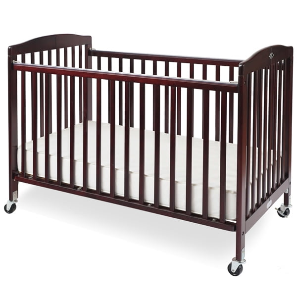 L.A. Baby Full Size Wood Folding Crib, Cherry - Walmart.com