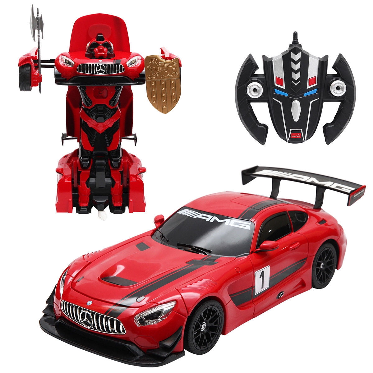 COSTWAY Voiture Transformable en Robot 1 : 14 Voiture de Sport Robot ...