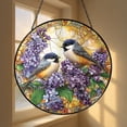 Birds & Lilac Stained Glass Suncatcher – Handmade Window Hanging for ...