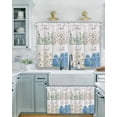 Blossom Floral Cotton Eucalyptus Short Blackout Curtains 36 Inch Long ...