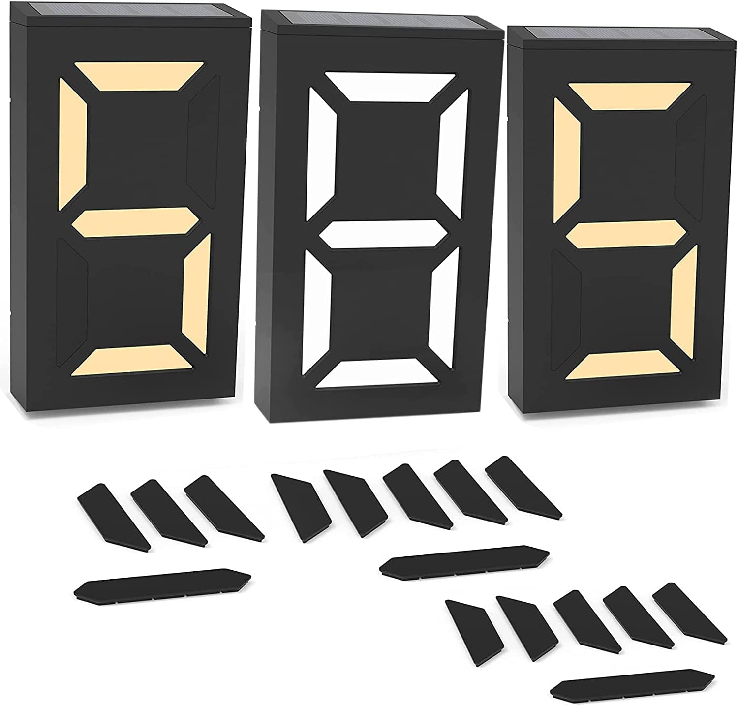 LINLIN 3PCS Solar House Number Light Outside,Waterproof Led Light Up ...