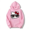 2024 Fashion Kawaii Sanrio Hello Kitty Animation Hoodie Women Solid ...