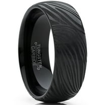 Metal Masters Men's Tungsten Carbide Black and Blue Textured Comfort Fit Wedding Band Ring, 8mm ...