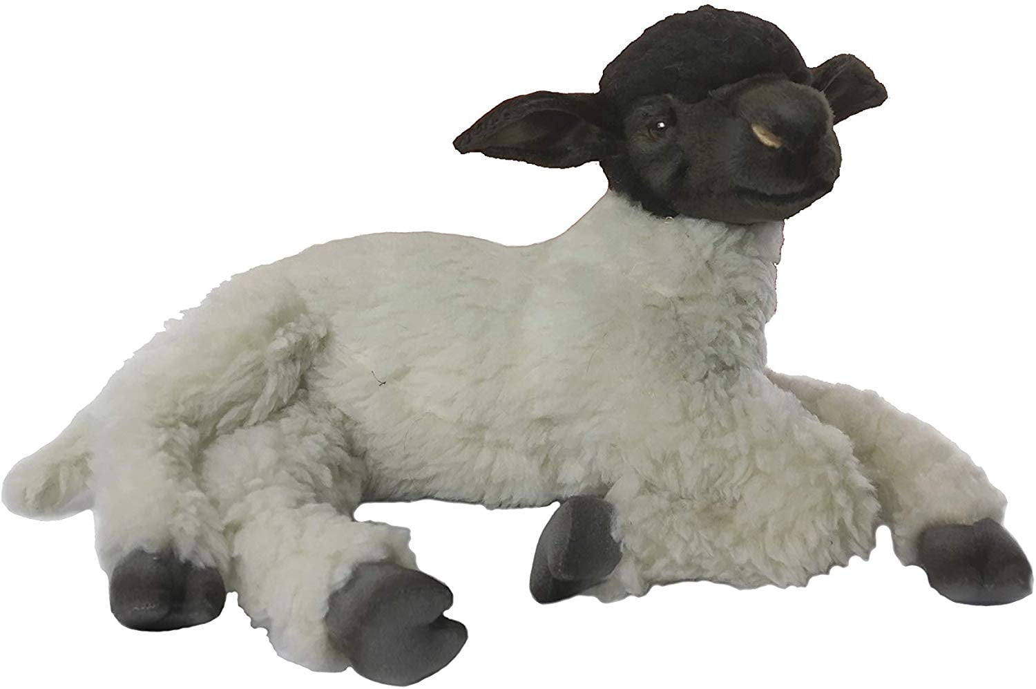 Plush - Hansa - Sheep Black/White Laying 18" Soft Doll New 7761 ...