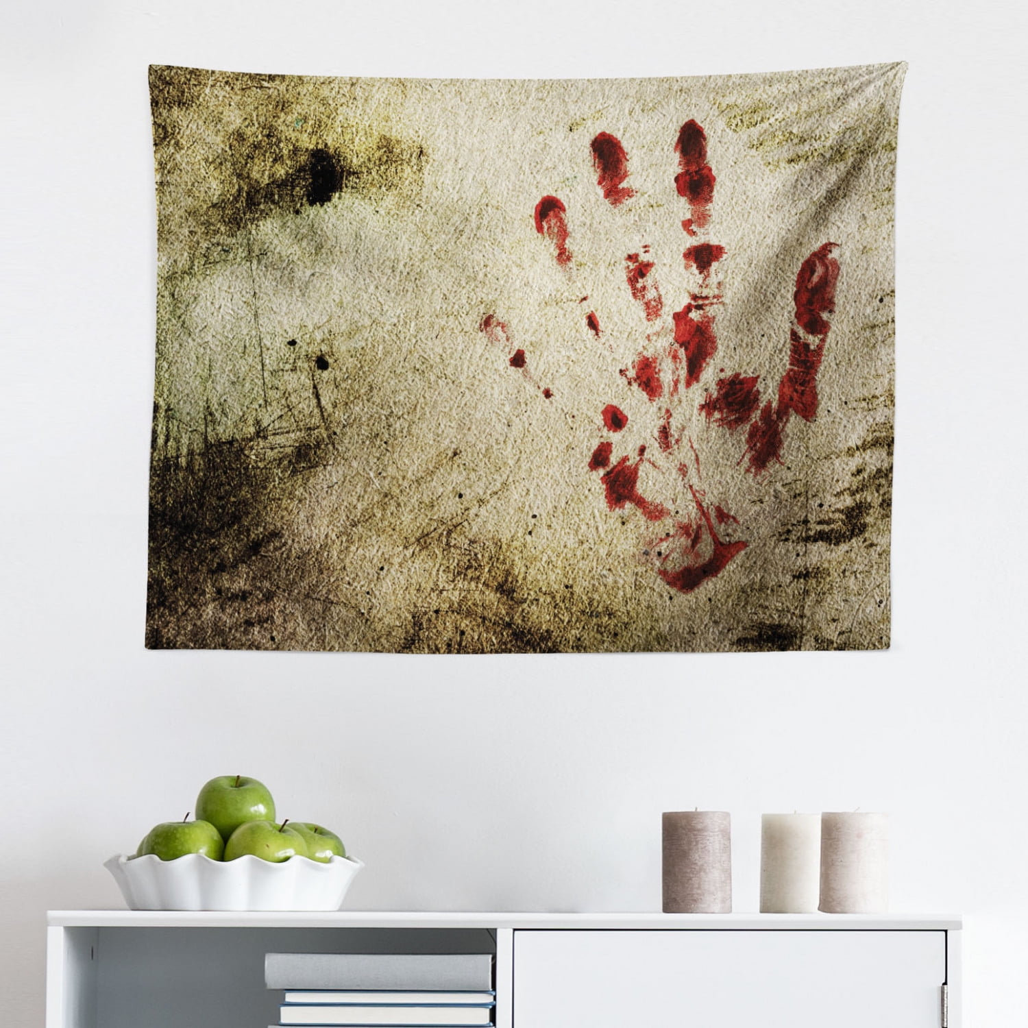 Horror Tapestry, Flowing Blood Horror Spooky Halloween Zombie Scary ...
