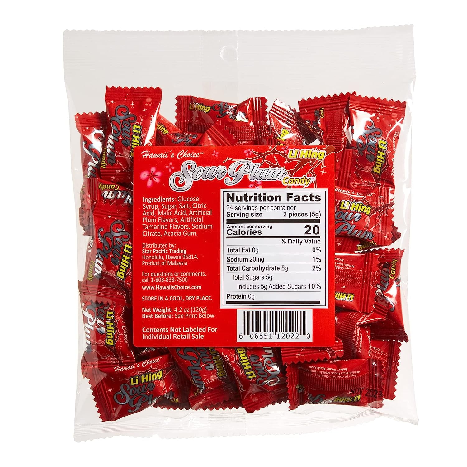 Hawaii's Choice Li Hing Hawaiian Hard Candies - Individually Wrapped ...