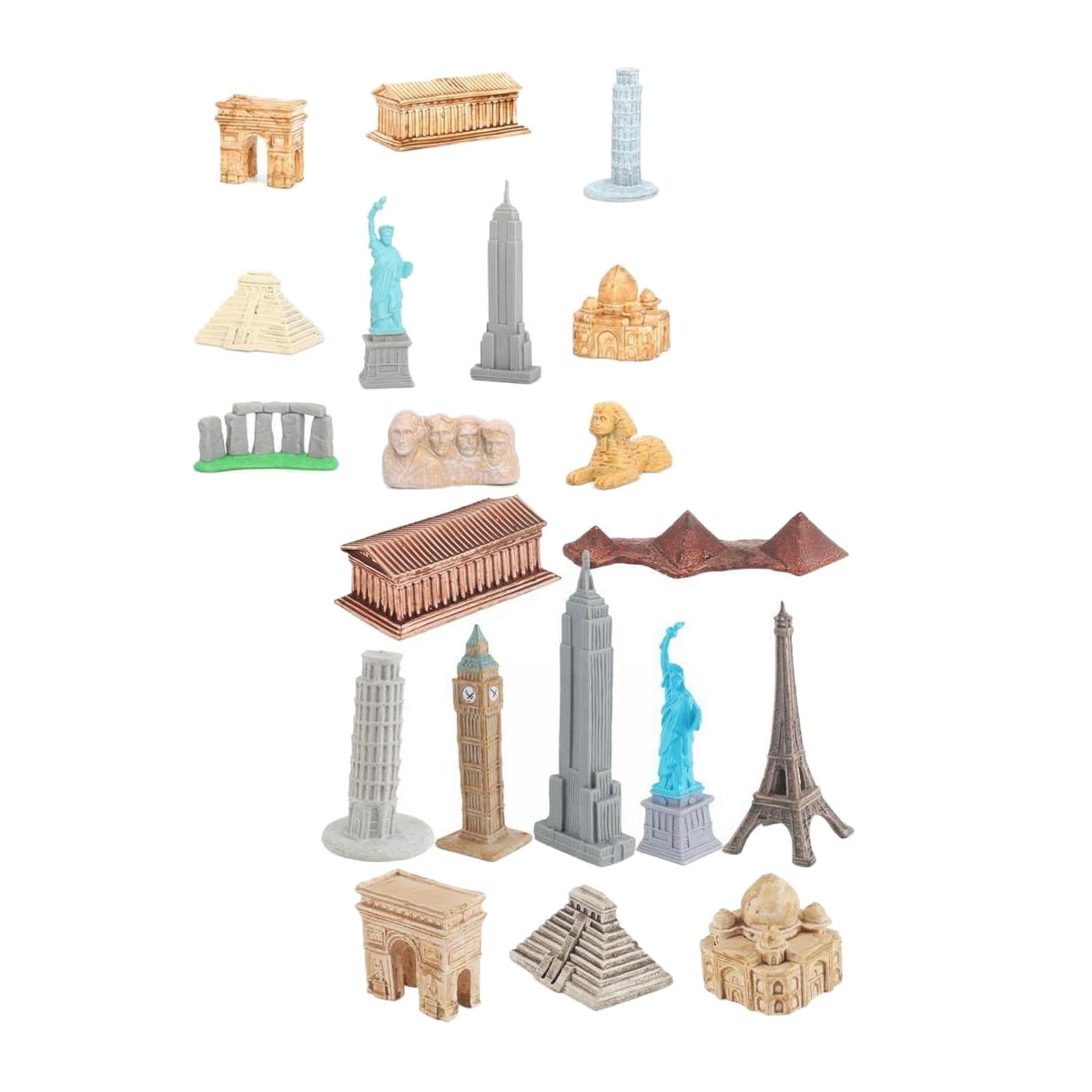 20x edificios emblemáticos modelo Mini simular edificio estatua pastel ...