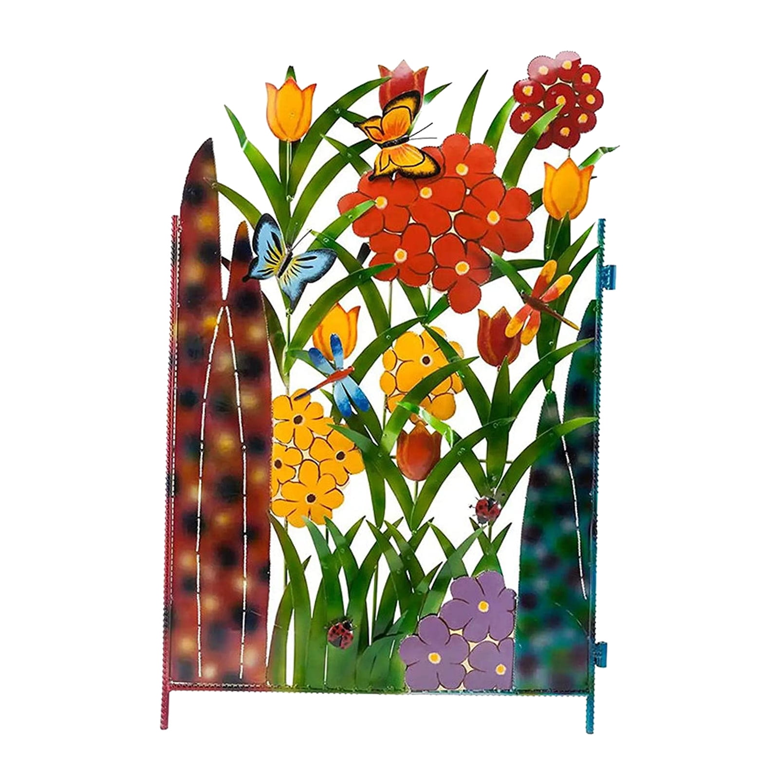 Flowers Fencing Panel with Leaves Butterfly Wrought Iron Guardrail ...