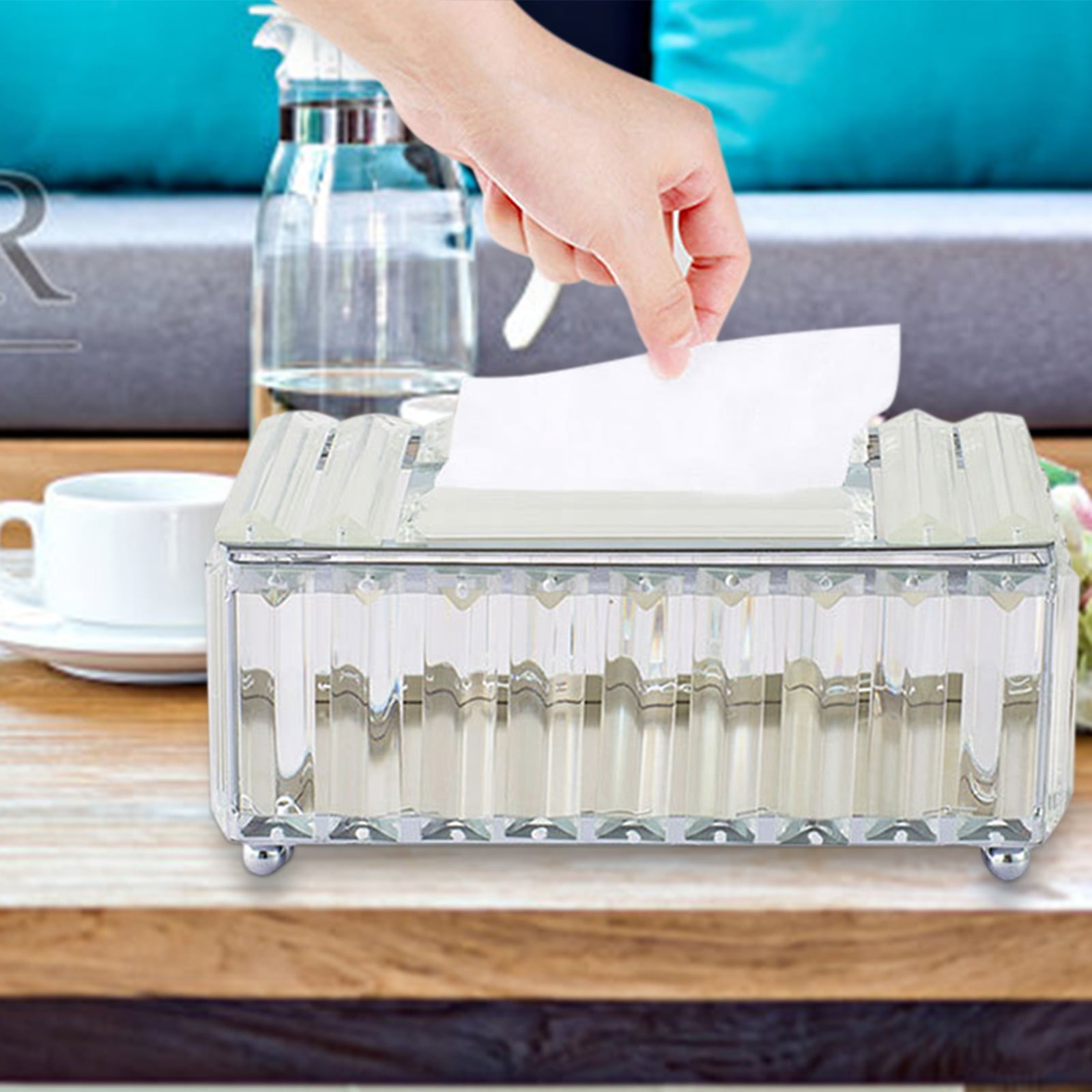 Fridja Square Clear Crystal Tissue Box Cover Crystal Toliet Tissue ...