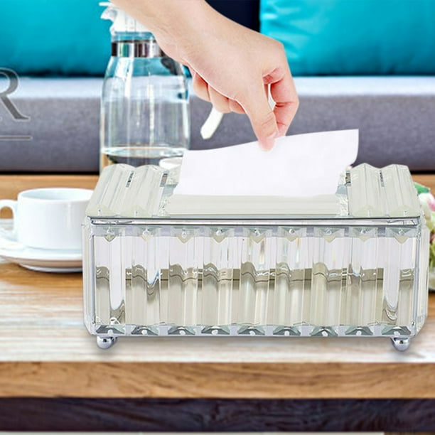 Fridja Square Clear Crystal Tissue Box Cover Crystal Toliet Tissue ...