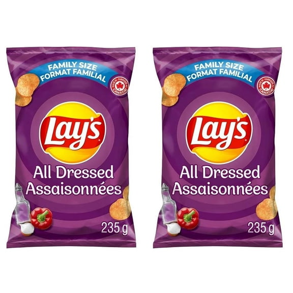 Lay's Potato Chips, Ketchup Flavor, Family Size 235g/8.3 oz, Pack of 4 ...