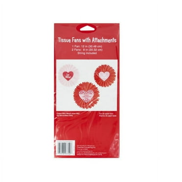 Valentine Tissue Paper Hearts Hanging Decor Set - 3 Pc. - Walmart.com
