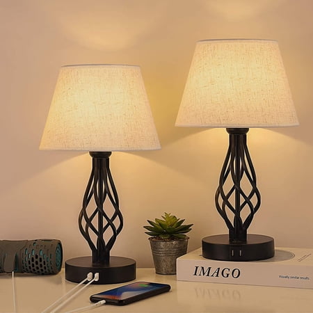 Traditional Table Lamps Set of 2, Small Vintage Classic Desk Lamp ...