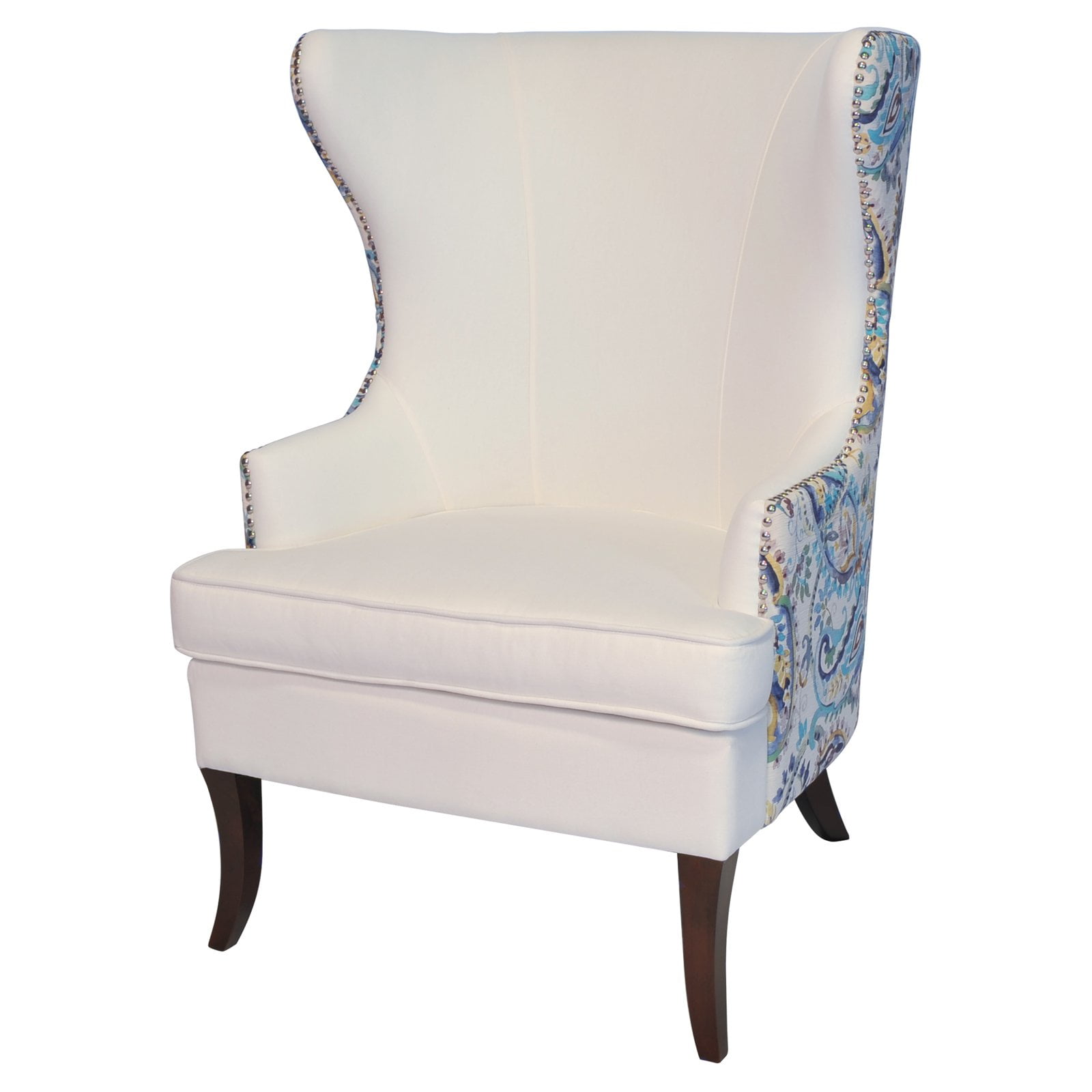 New Pacific Direct Inc Elliot Wingback Arm Accent Chair - Shell White ...