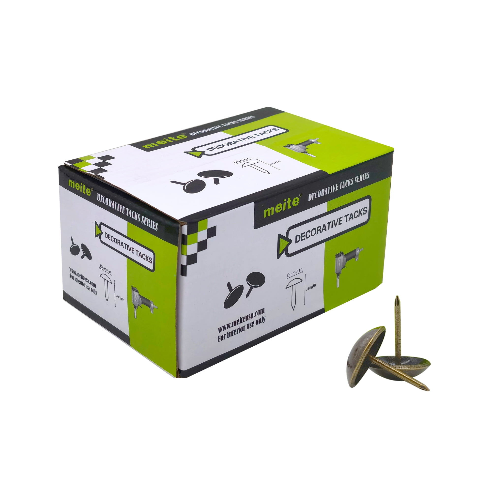 meite Upholstery Tacks 5/8-inch Head Dia. Bronze Tack Nails (250 Pcs ...