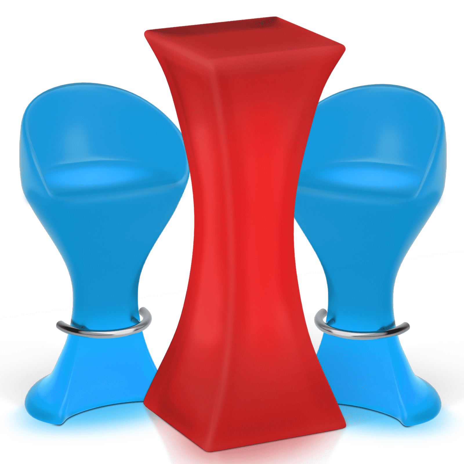 Magshion Set of 3 LED Light Up Bar Table + Stools, 16 Color Changing ...