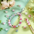 60Pcs 10 Styles Beads Round with Pattern Mixed Color 15mm Hole: 2~3mm ...