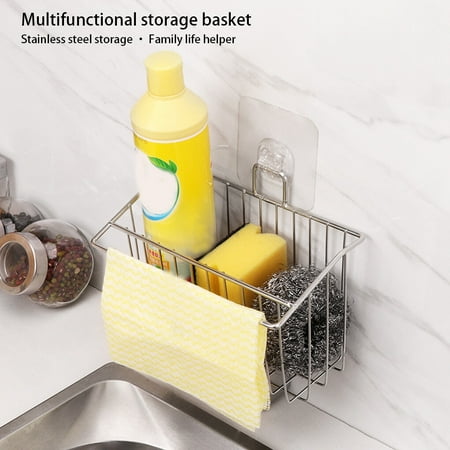 fastboy Kitchen Sponge Drain Rack Wall Basket Home Soap Drainer Shelf ...