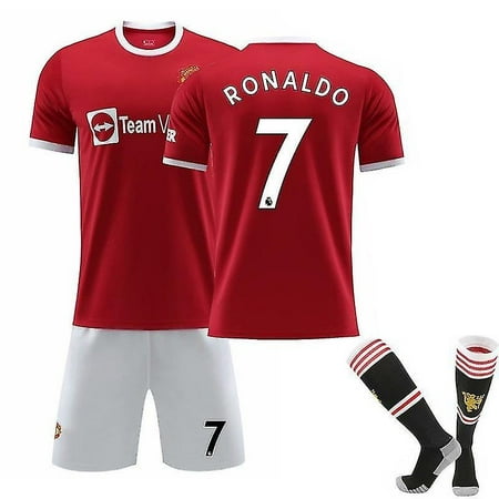 HZAFW,Cristiano Ronaldo Mufc Kids Football Kit Soccer Jersey Training T ...