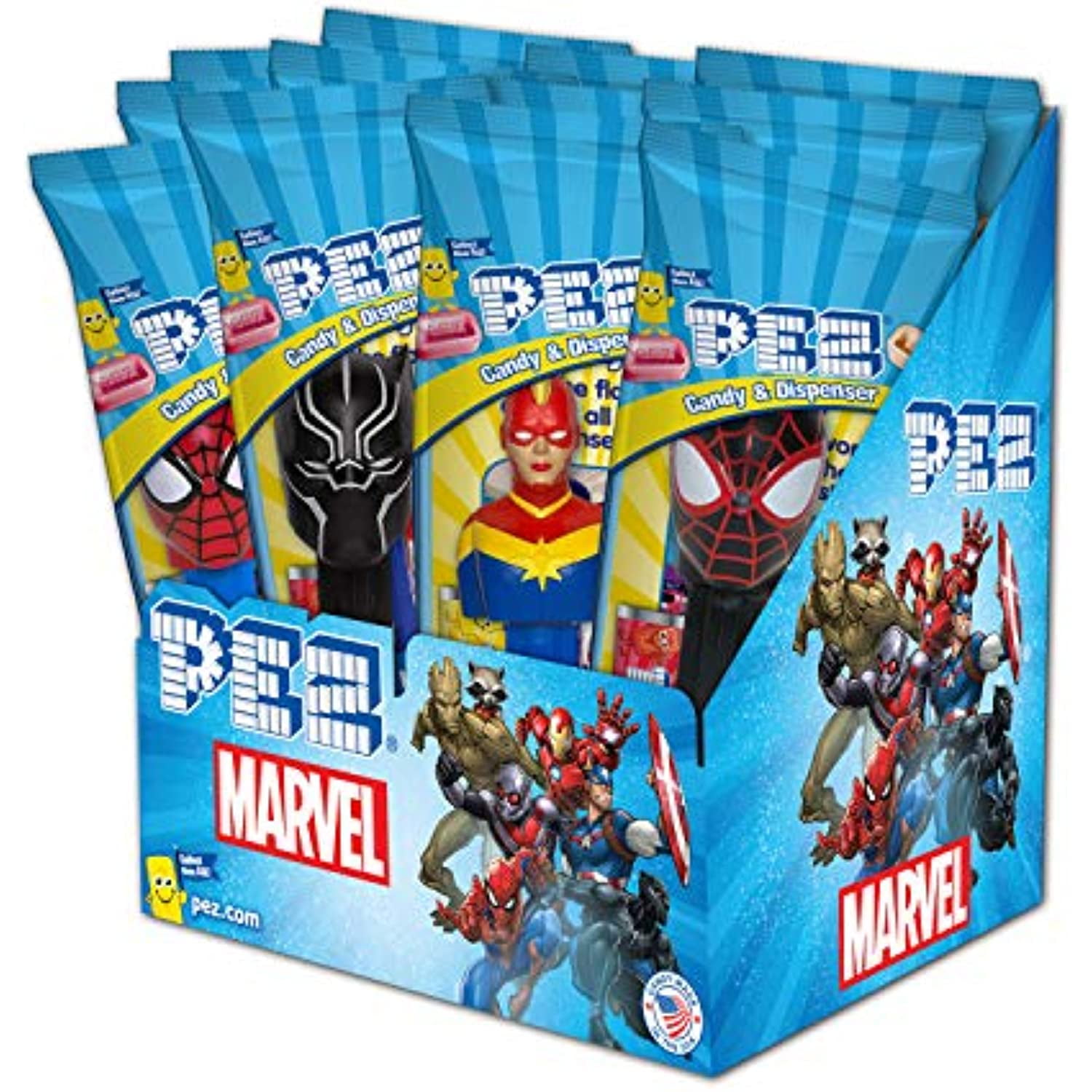 Pez Candy, Marvel Assortment (Pack Of 12, Individually Wrapped ...