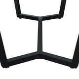 Caplan Rectangular Dining Table with Ceramic Marble Glass Top and Black ...