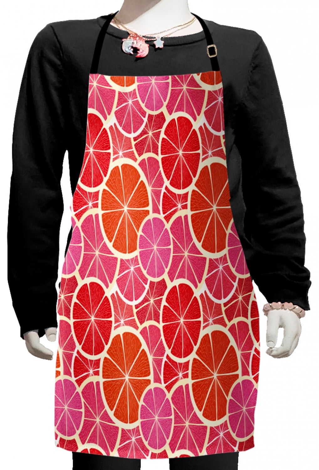 Fruits Kids Apron, Funky Grapefruit Vintage Citrus in Vibrant Circular ...