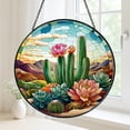 Cactus Desert Suncatcher – Sunset Bloom Window Hanging for Southwest ...
