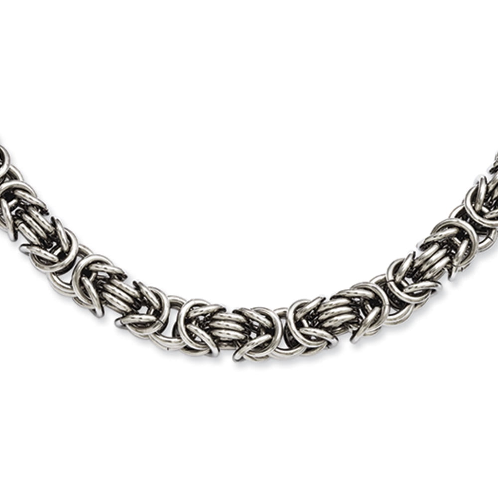 Stainless Steel 7mm Byzantine Link Chain 20 Inch - Walmart.com