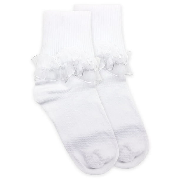 Jefferies Socks Girls Tutu Lace Ruffle Trim Turn Cuff Socks 1 Pair Pack ...
