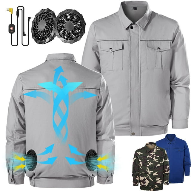Cooling Fan Jacket for Men Women - Battery Powered 3 Speed Control Air ...