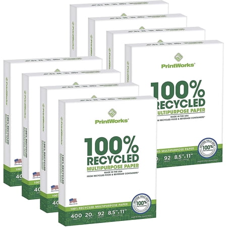 Printworks 100 Percent Recycled Multipurpose Paper, 20 Pound, 92 Bright ...