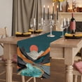 Abstract Mountain Peaks Burlap Cotton Table Runner 13x48 Inches Long ...