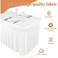6 Pack 6Ft Spandex Table Skirt Fitted White Stretch Tablecloth,One ...