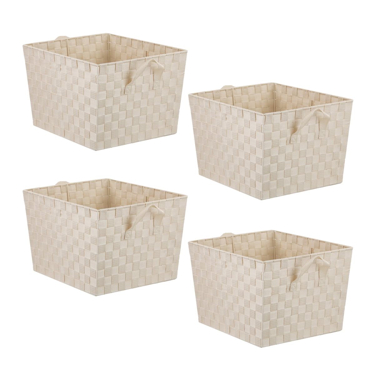 Home Basics X-Large Polyester Woven Strap Storage Bin With Handles ...