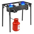 Gymax Outdoor 2-Burner Stove High Pressure Propane Gas Camp Stove 150,000 BTU - Walmart.com