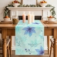 Blue Maple Leaf Table Runner, Fall Small Berry Stems Cottagecore ...