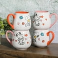 Peanuts Mothers Baby 4 Pack Large 20 oz Belly Shaped Stoneware Mugs ...