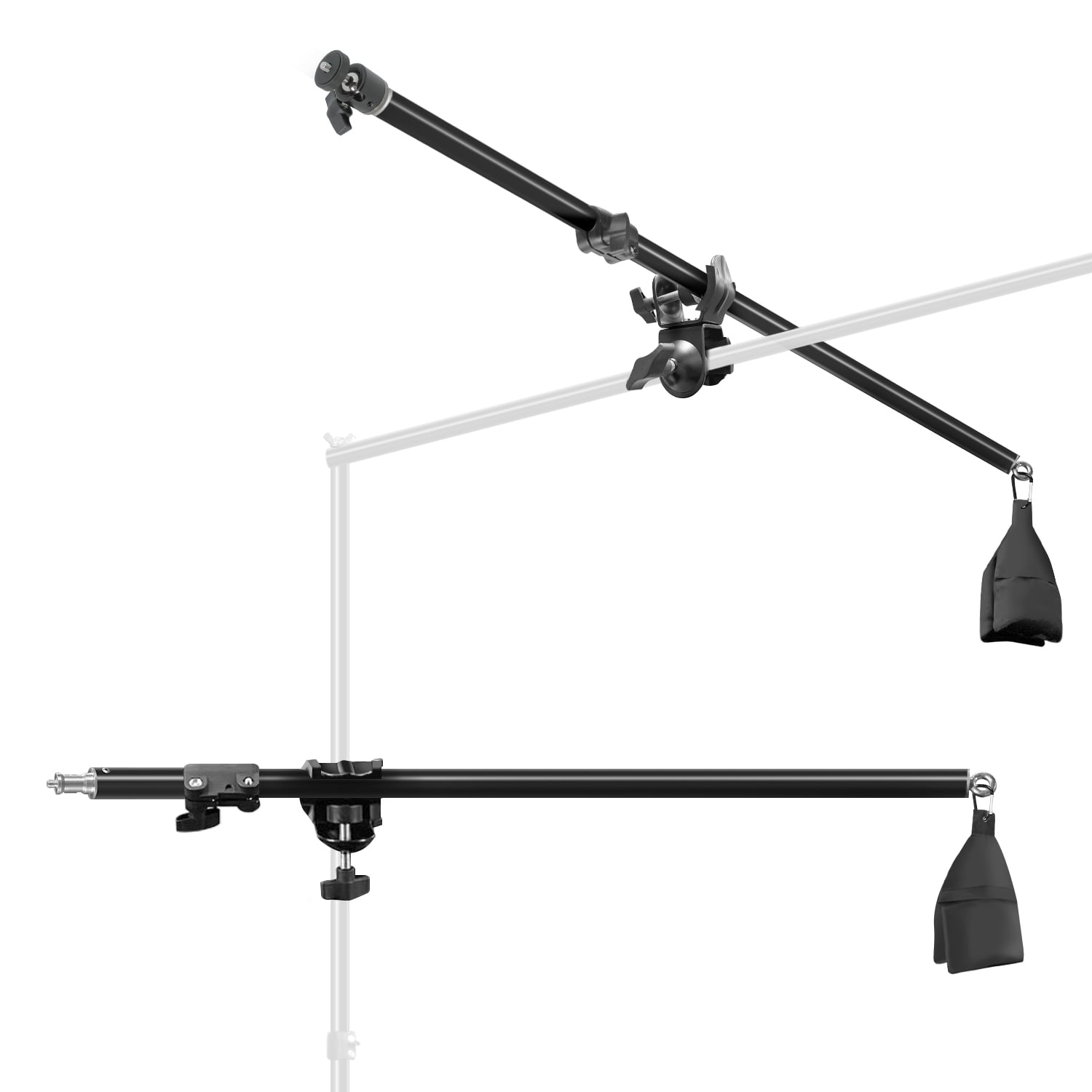 LS Photography 2-Pack of 56-inch Boom Arm, Super Double U Clamp ...