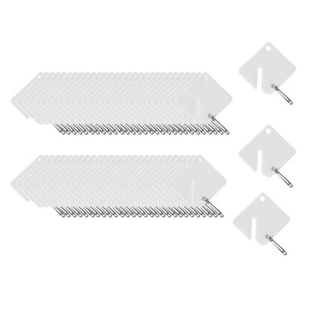 60x Durable Slotted Rack Key Tags White with Split Ring Name Tag Key ...