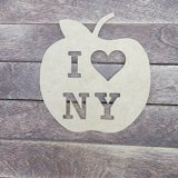 5" Love New York Apple, Unfinished MDF Art Shape by Wooden Craft ...