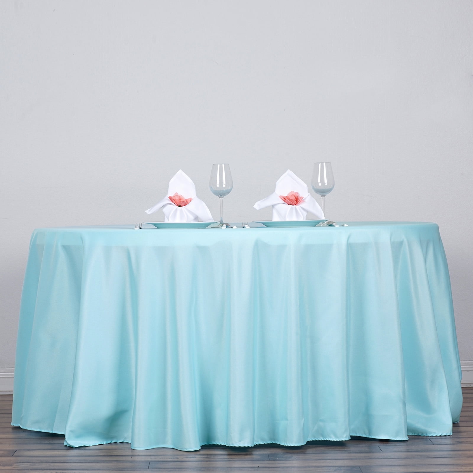 BalsaCircle 120" Blue Round Polyester Tablecloth Wedding Table Linens ...