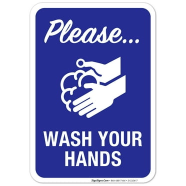 Funny Hand Washing Sign, Employees Must Wash Hands Sign, 18x24 Aluminum ...