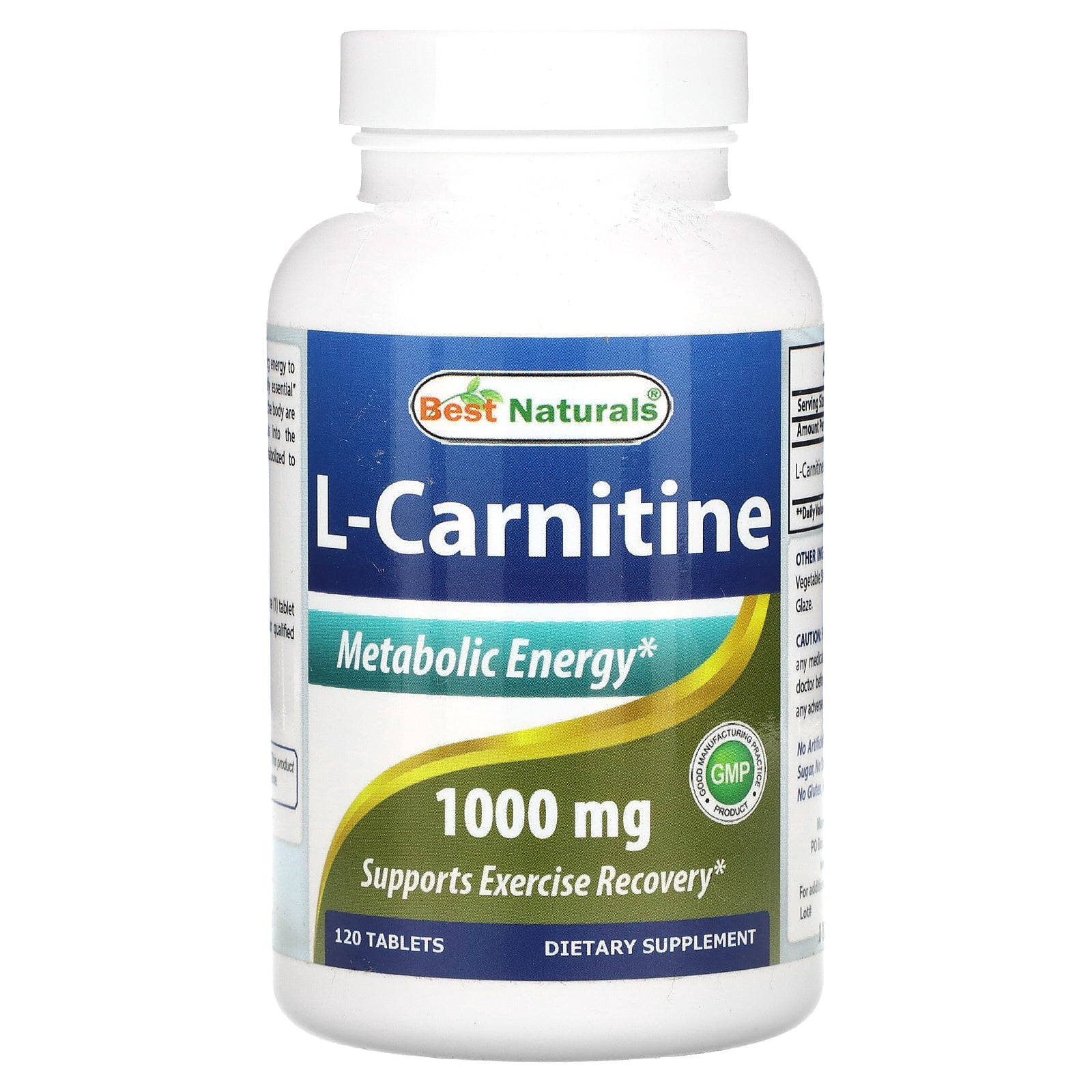 Suplemento Best Naturals L-Carnitina 1000 mg 120 comprimidos | Bodega ...