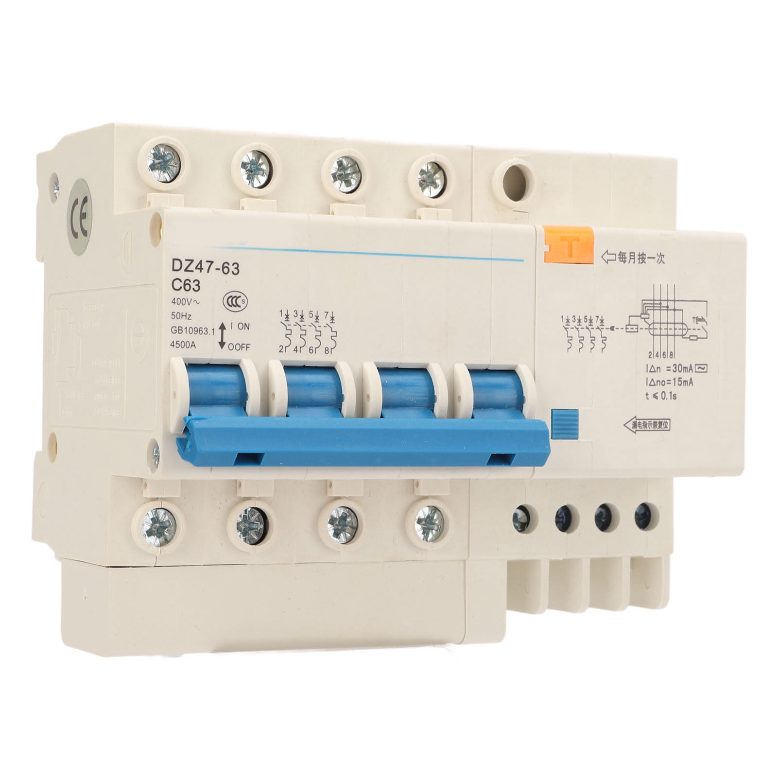 4P Circuit Breaker Good Current Protection Device Pa66 Shell 4500A ...