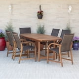 Bahamas 7-Piece Extendable Oval Patio Dining Set, Eucalyptus Wood ...