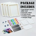 VOCHIC 4 Pack 8x10 Pre Drawn Canvas Painting Kit for Adults, Kids ...
