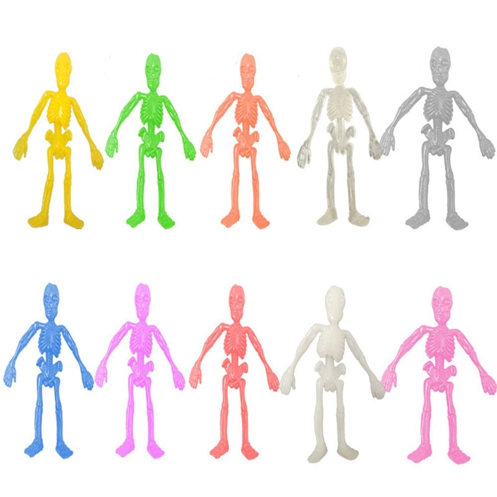 10Pcs Creative Skeleton Bulk Elasticity Halloween TPR Stretchy Skeleton ...