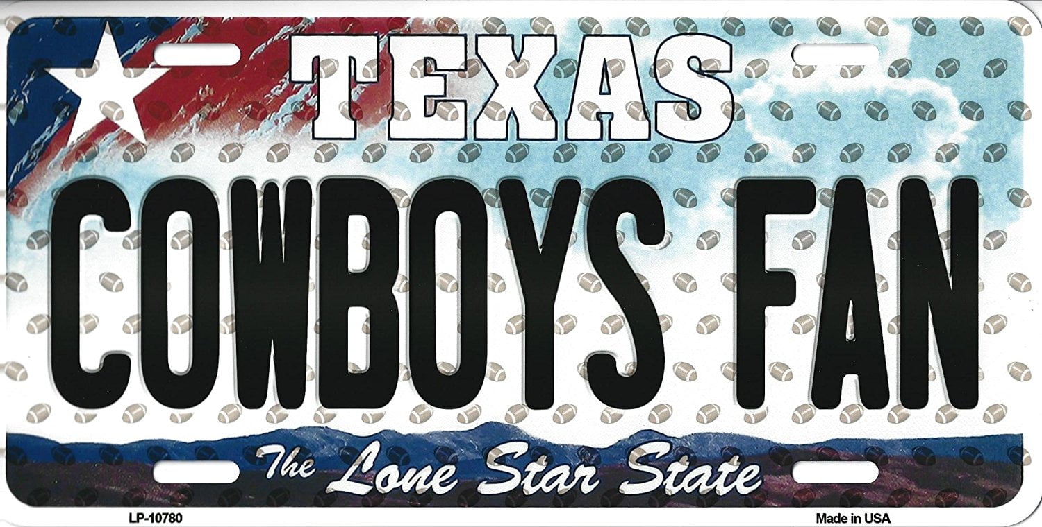 Cowboys Texas State Background Novelty Metal License Plate Tag (Cowboys ...