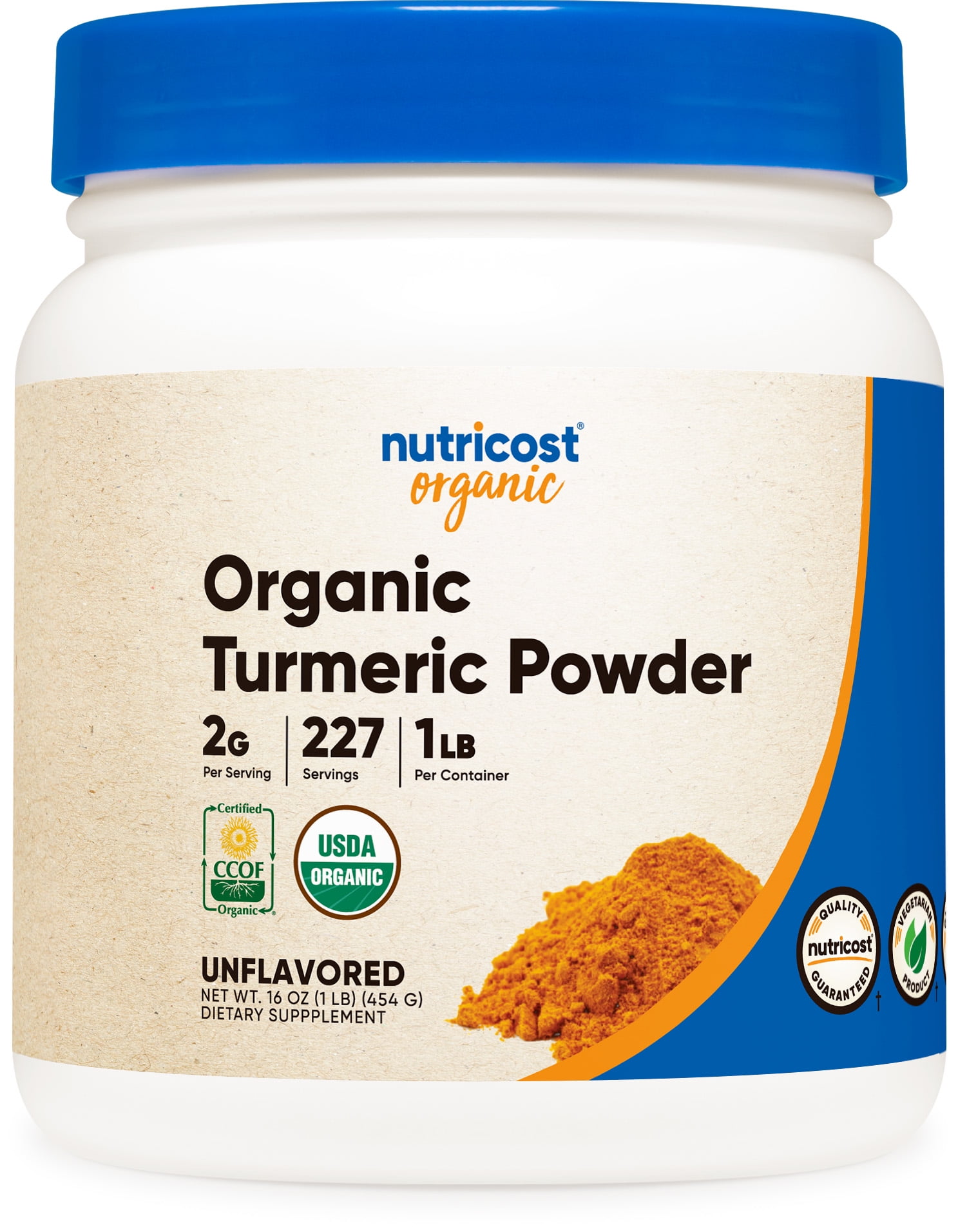 Nutricost Organic Turmeric Root Powder 1 LB - Certified USDA Organic ...