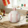 Ceramic Badminton Shaped Coffee Mug with Lid & Spoon - Red Sports ...